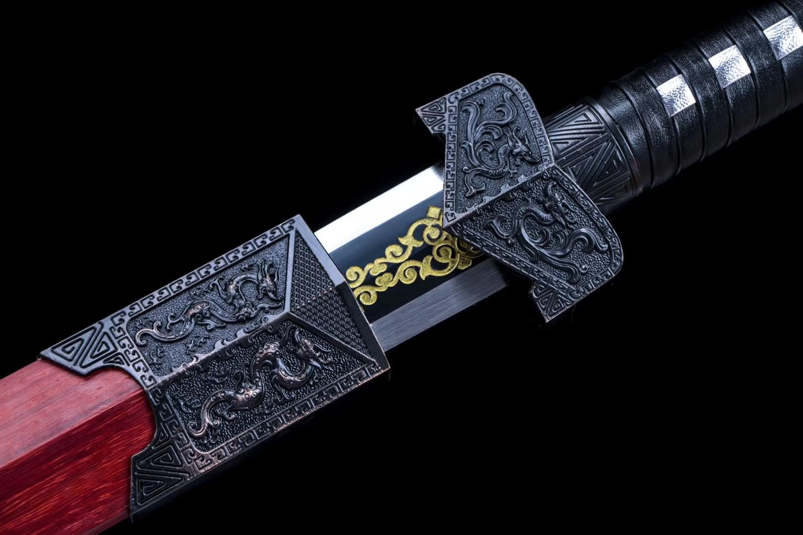 Han jian sword,Etch blade,Redwood scabbard – Chinese Sword store