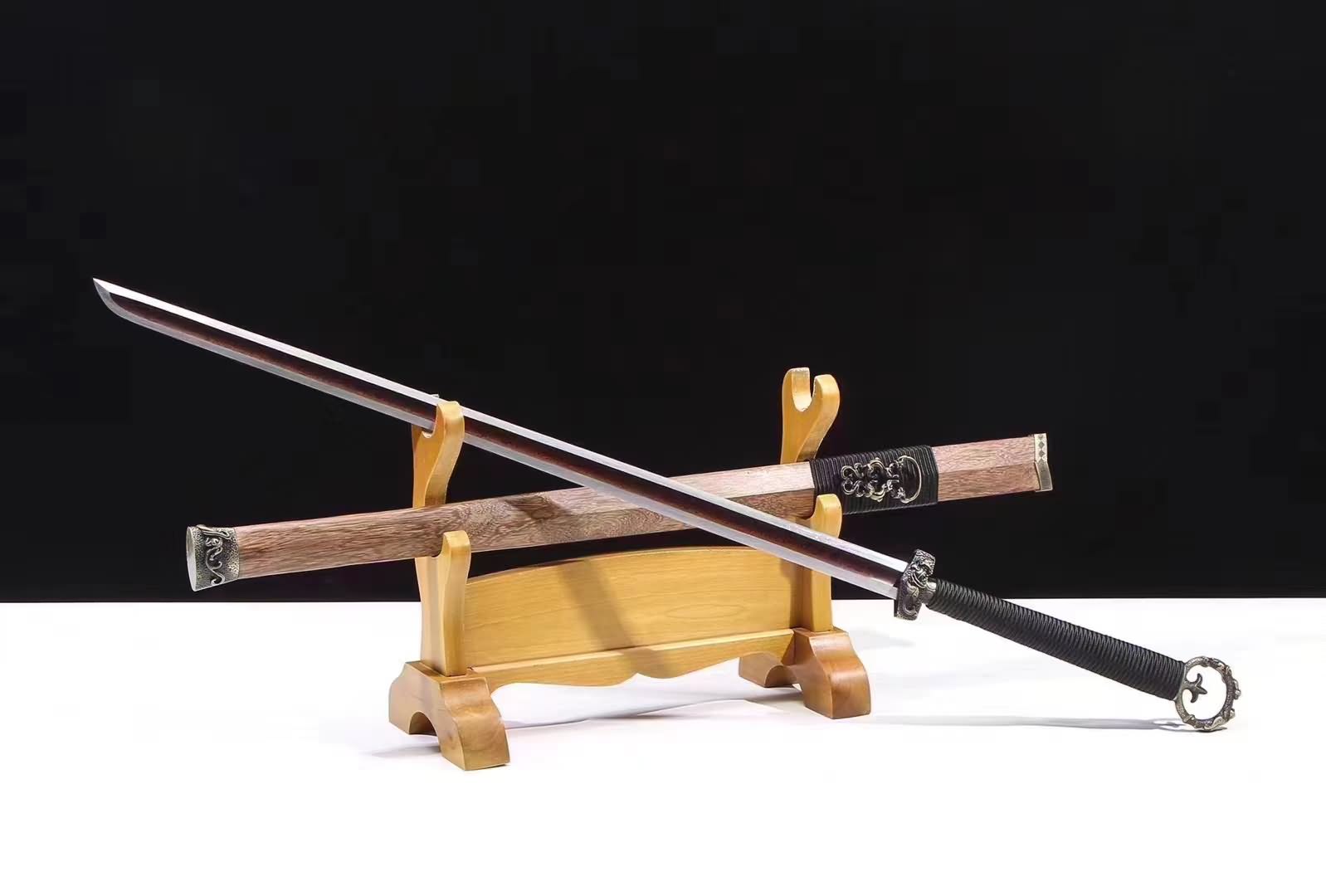 Han dao sword Damascus steel red blade Alloy fittings Chinese sword ...