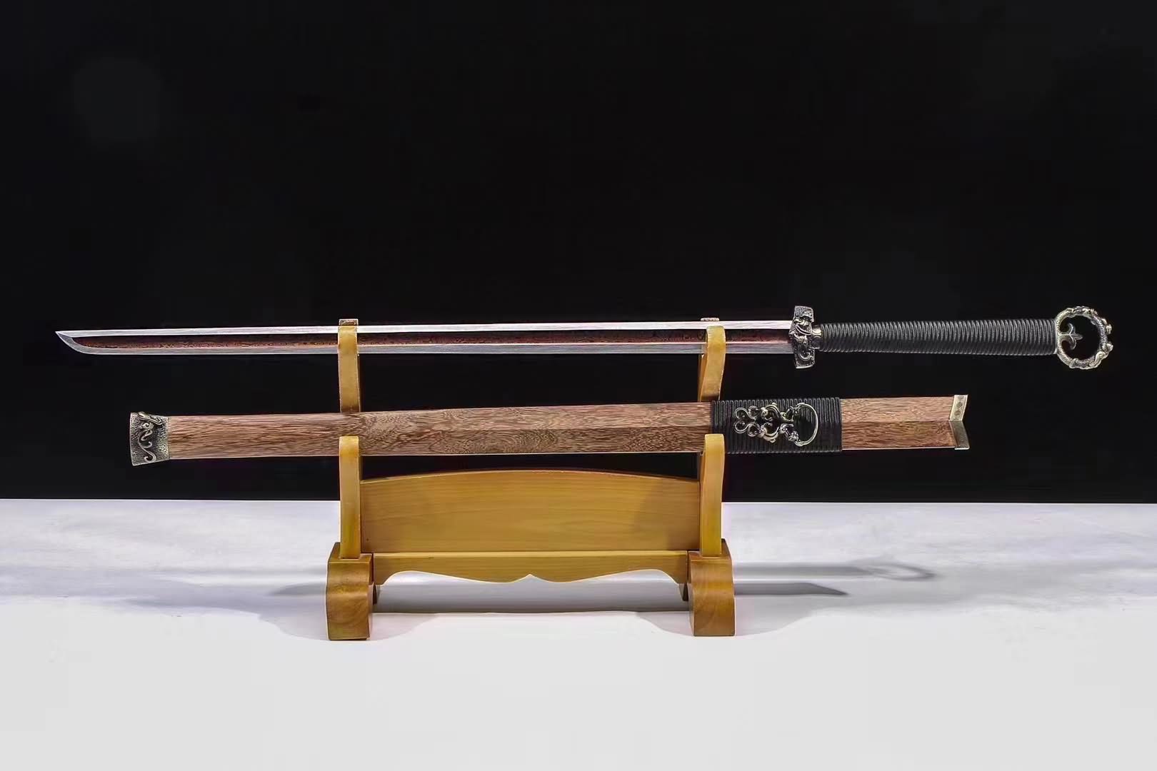 Han dao sword Damascus steel red blade Alloy fittings Chinese sword ...