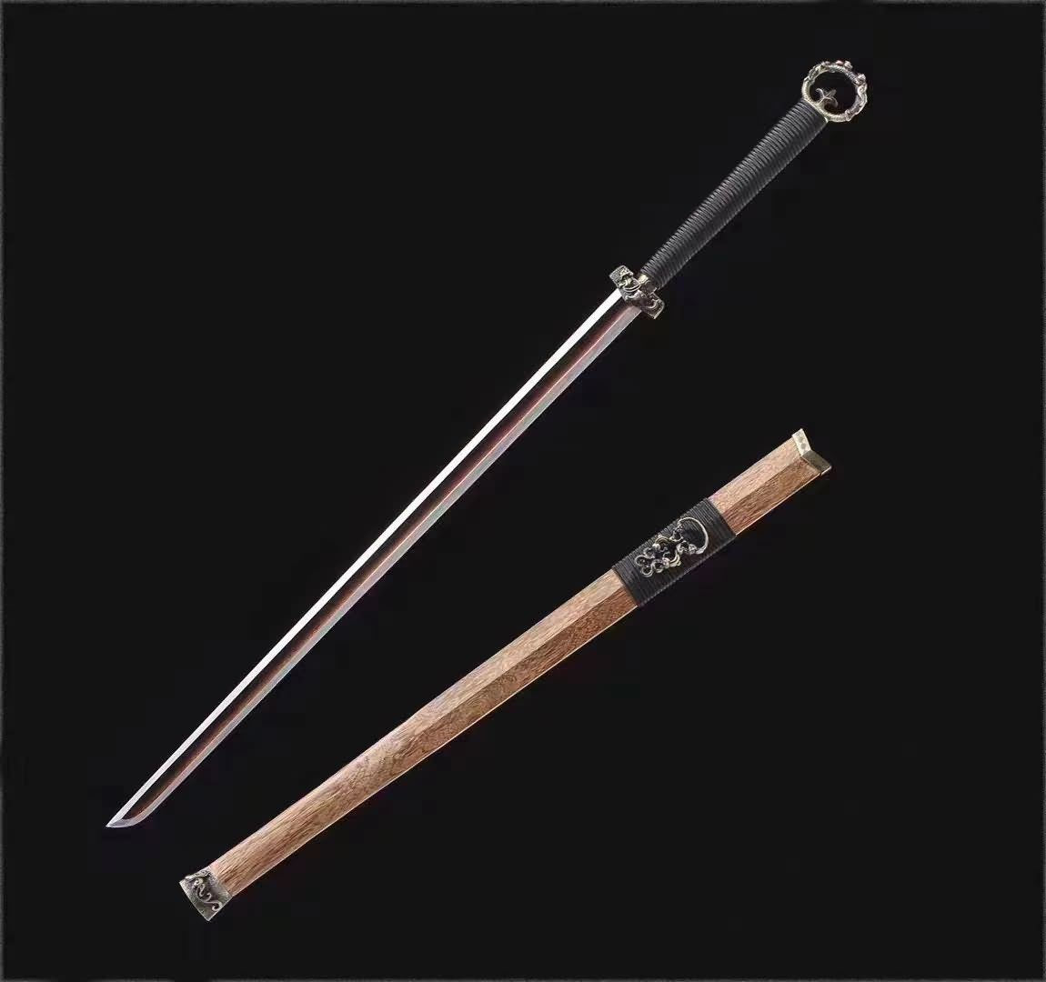 Han dao sword Damascus steel red blade Alloy fittings Chinese sword ...