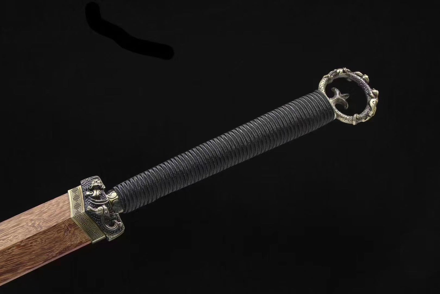 Han dao sword Damascus steel red blade Alloy fittings Chinese sword ...