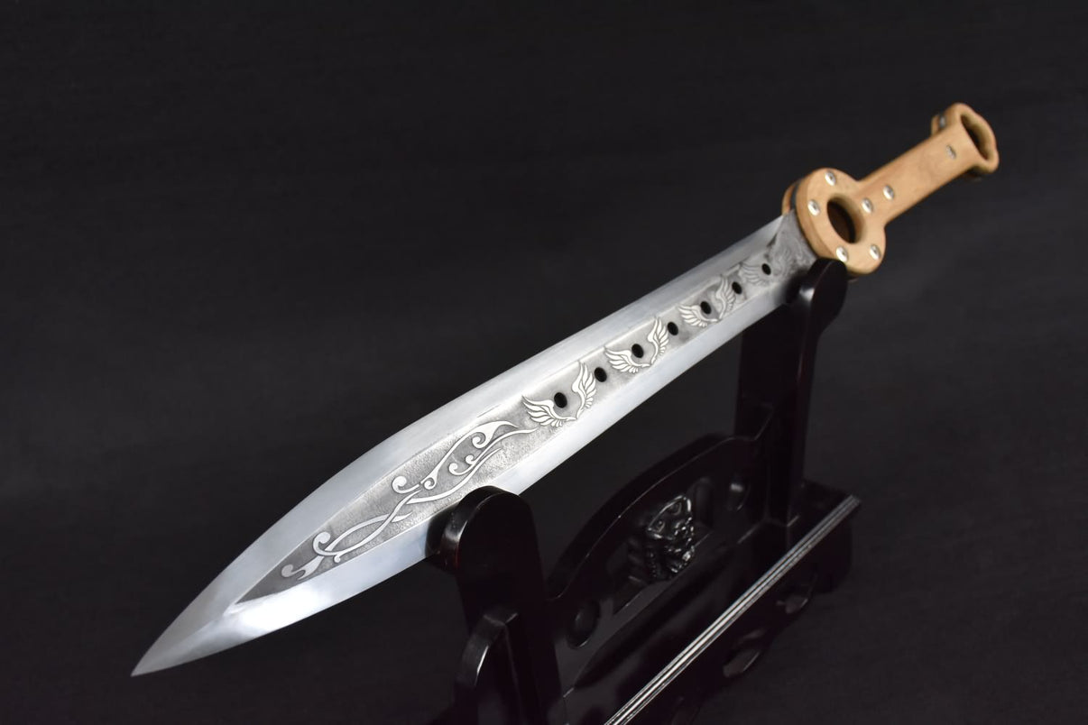 Full tang sword,High carbon steel blade,Leather scabbard – Chinese ...