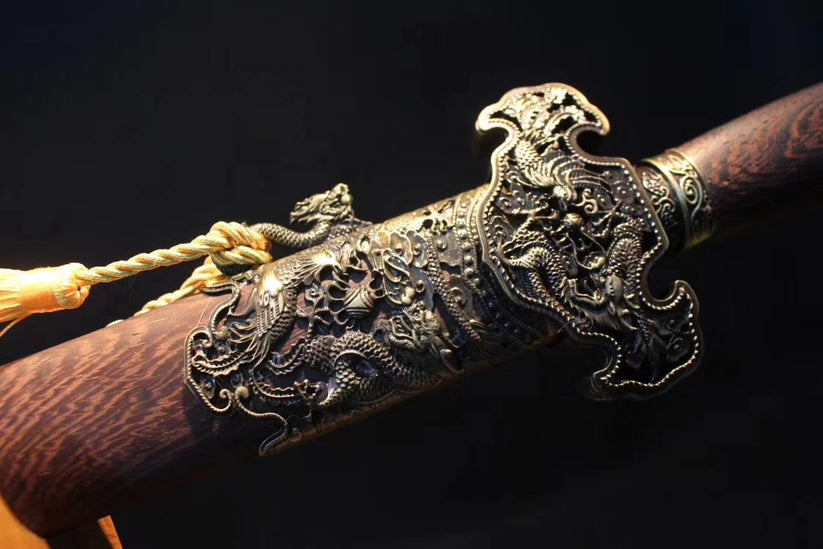 Dragon Sword,Medium carbon steel etch blade,Rosewood,Alloy – Chinese ...
