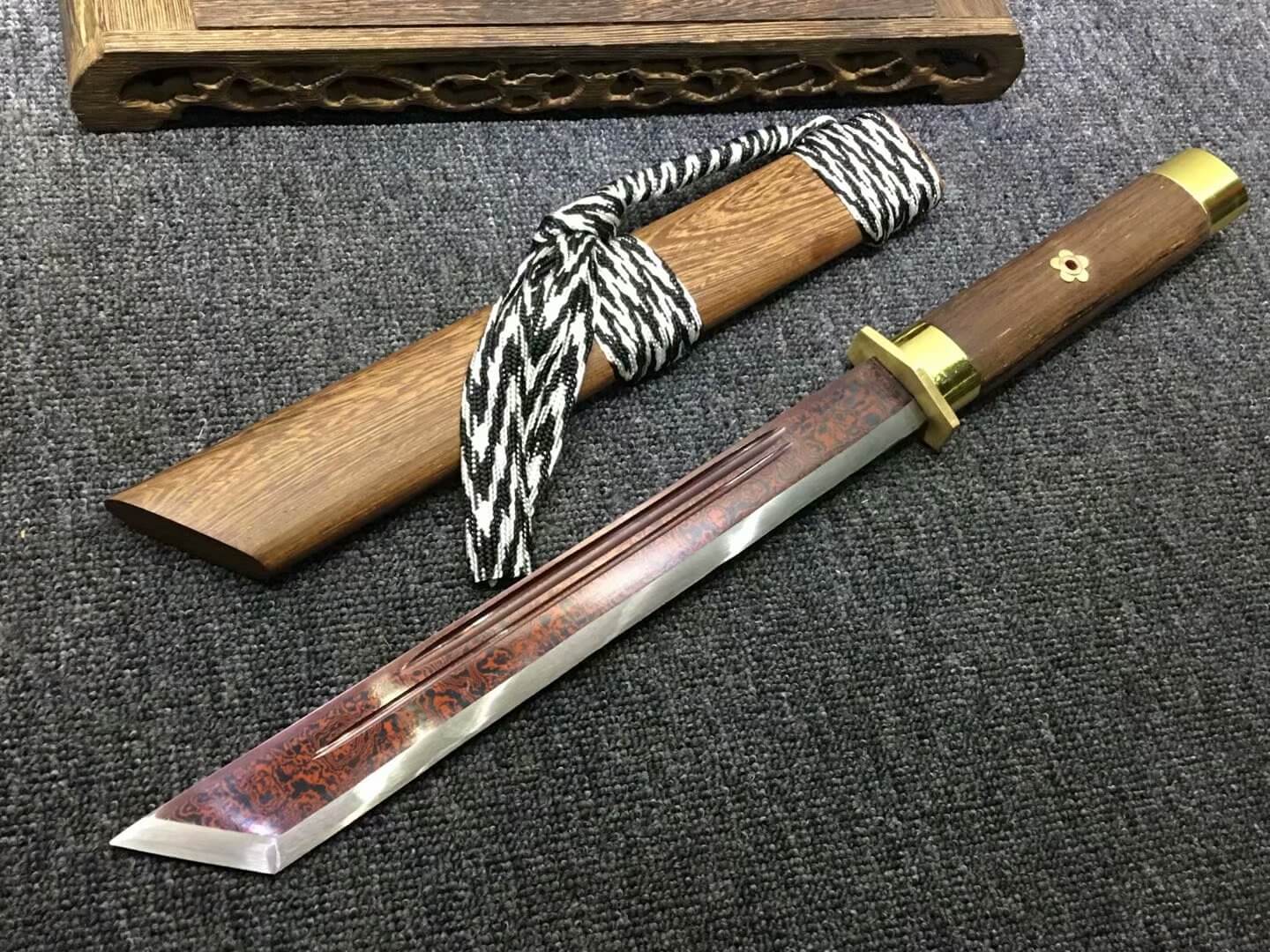 14 Blades dagger,Damascus steel blade,Rosewood,Brass&handmade art ...