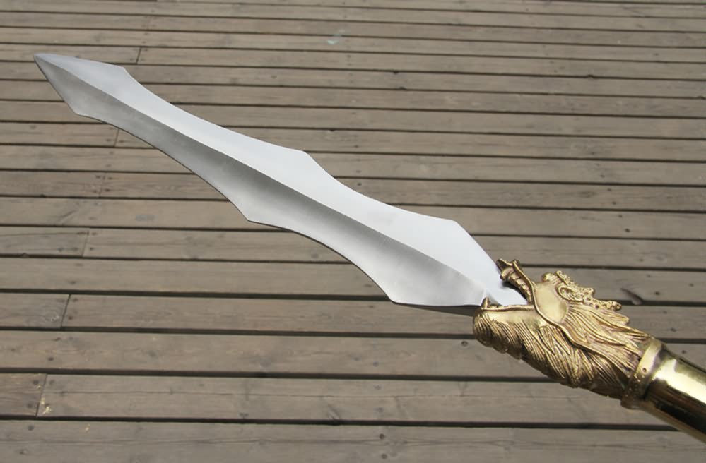 Chinese dragon spear,Stainless steel wave spearhead,Length 82 inch ...