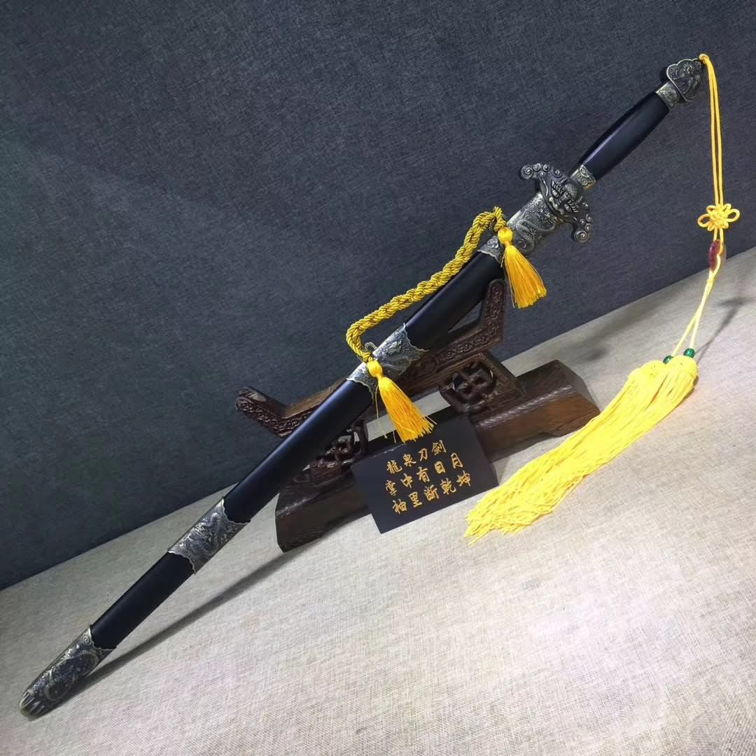 Dragon tiger sword,High carbon steel blade,Black wood,Alloy – Chinese ...