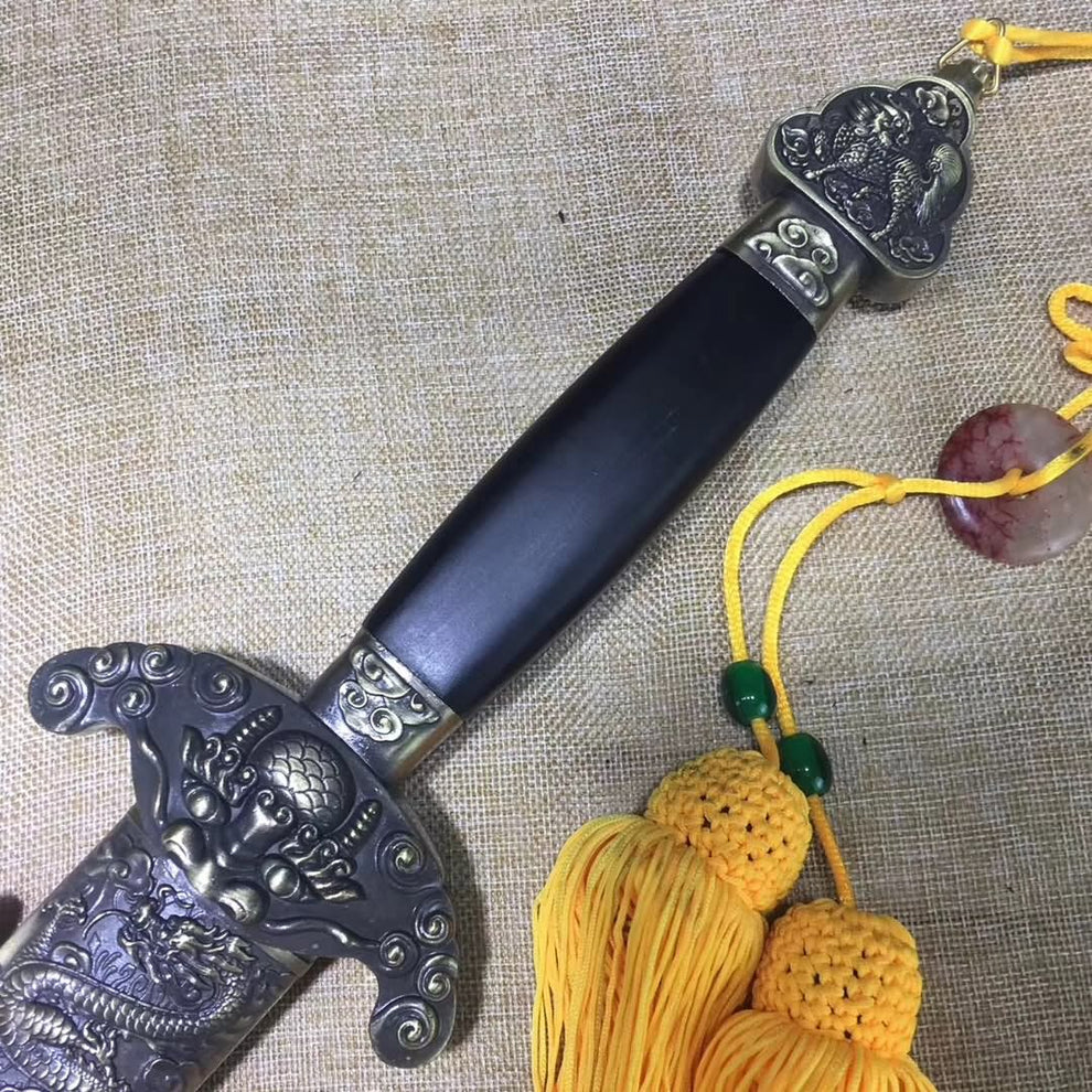 Dragon tiger sword,High carbon steel blade,Black wood,Alloy – Chinese ...