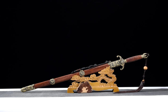 Dragon-Tiger Style Sword, T10 Burn Blade,Brass Fittings Chinese sword ...