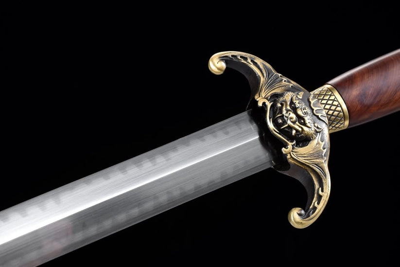 Dragon-Tiger Style Sword, T10 Burn Blade,Brass Fittings Chinese sword ...
