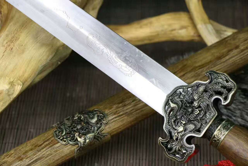 Dragon Phoenix sword,Medium carbon steel,Rosewood – Chinese Sword store
