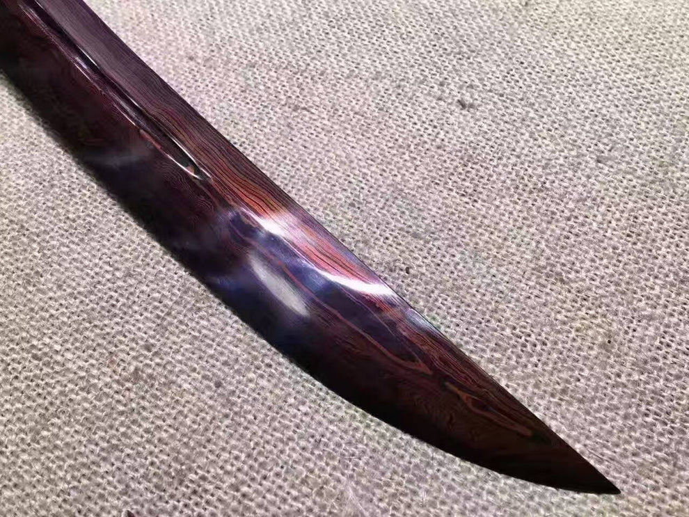 Niger Sabre,katana(Damascus steel red blade,Black scabbard – Chinese ...