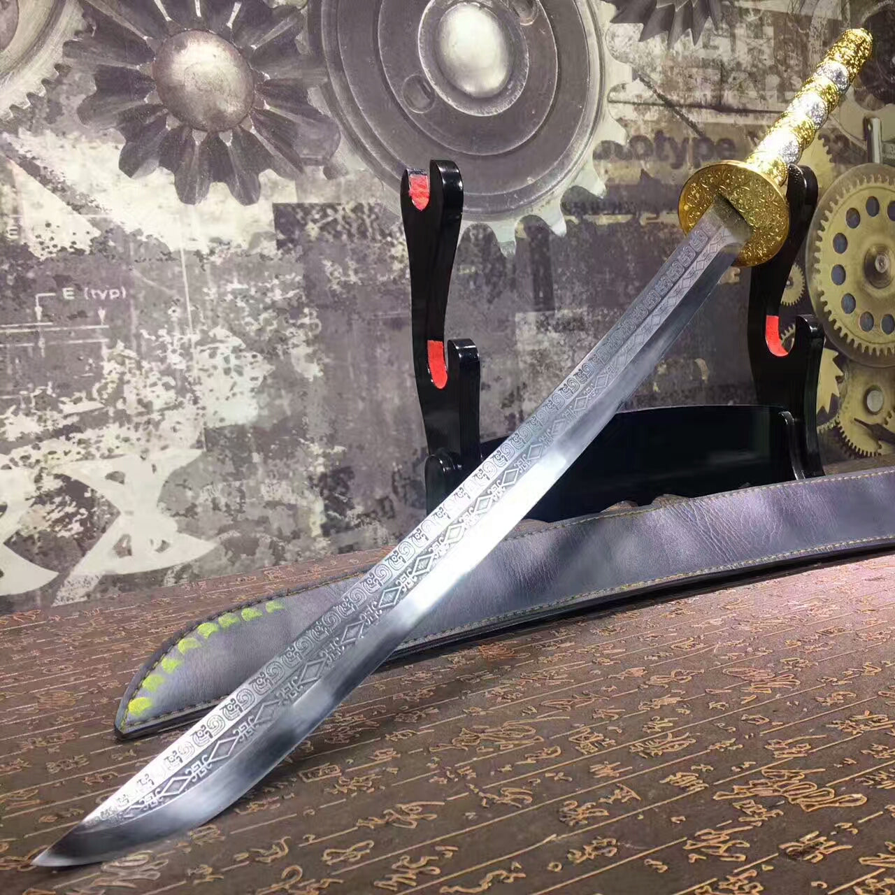 Cut horse broadsword,High manganese steel,Leather scabbard – Chinese ...
