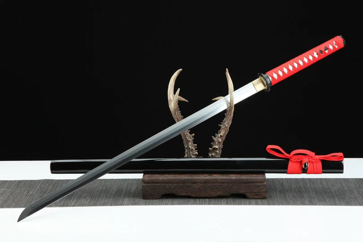 Samurai Ninja Sword Forged Damascus Steel Blade Full Tang Kendo ...