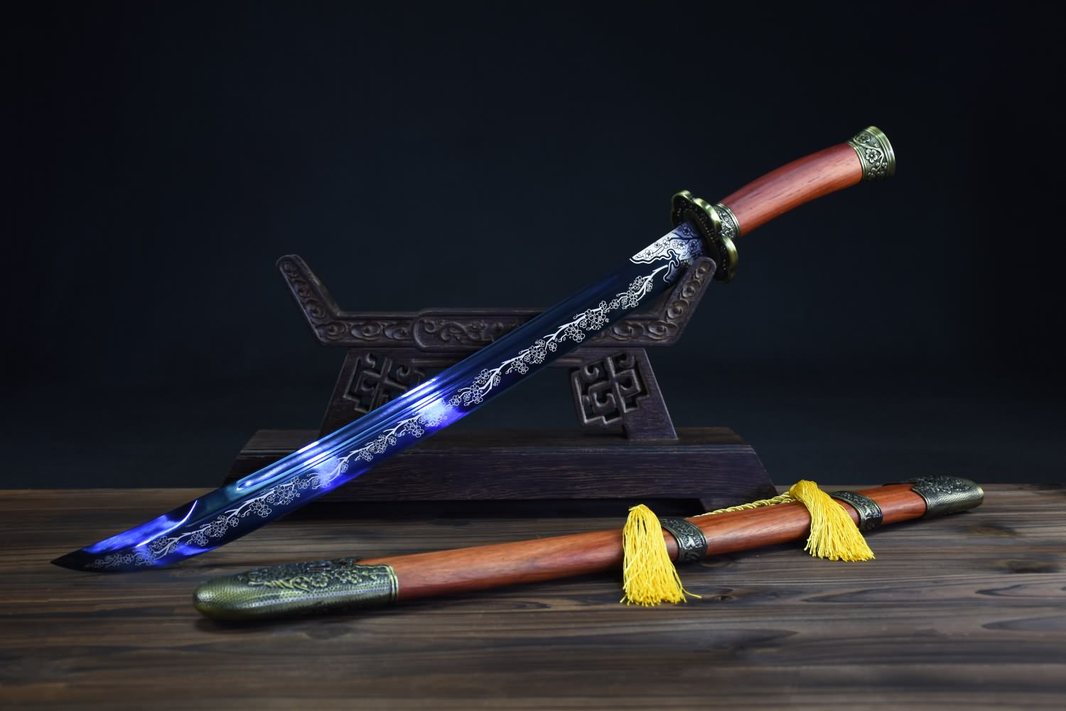 Qing dao sword,High carbon steel etch blade,Redwood,Alloy – Chinese ...