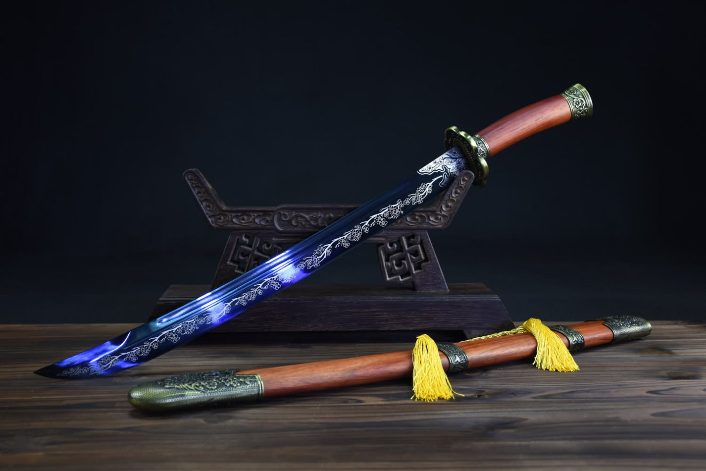 Qing dao sword,High carbon steel etch blade,Redwood,Alloy – Chinese ...