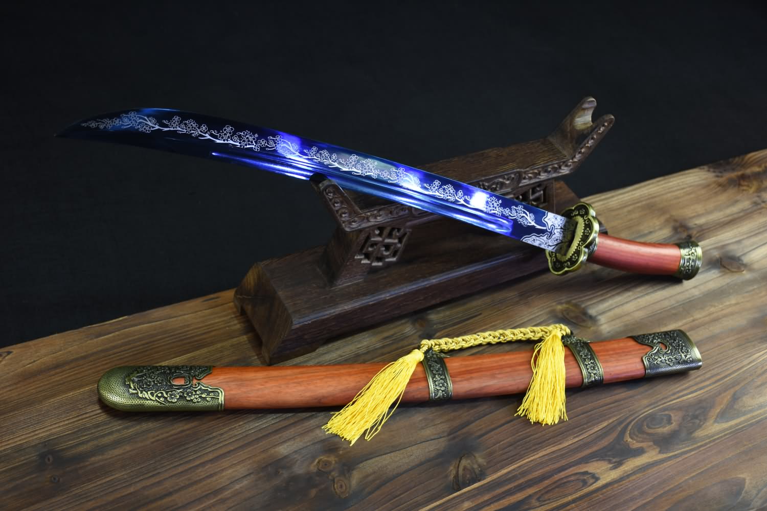 Qing dao sword,High carbon steel etch blade,Redwood,Alloy – Chinese ...
