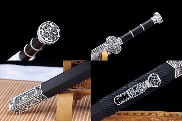 Ruyi sword Damascus steel blade Ebony scabbard Chinese sword – Chinese ...