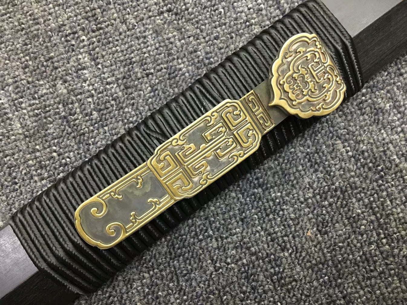 Ruyi sword,Hand forged,Damascus steel red blade,Brass,Ebony – Chinese ...