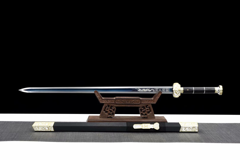 Ruyi jian sword,Forged High carbon steel bule blade,Alloy fittings ...