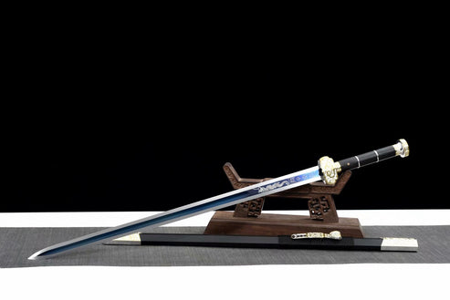 Ruyi jian sword,Forged High carbon steel bule blade,Alloy fittings ...