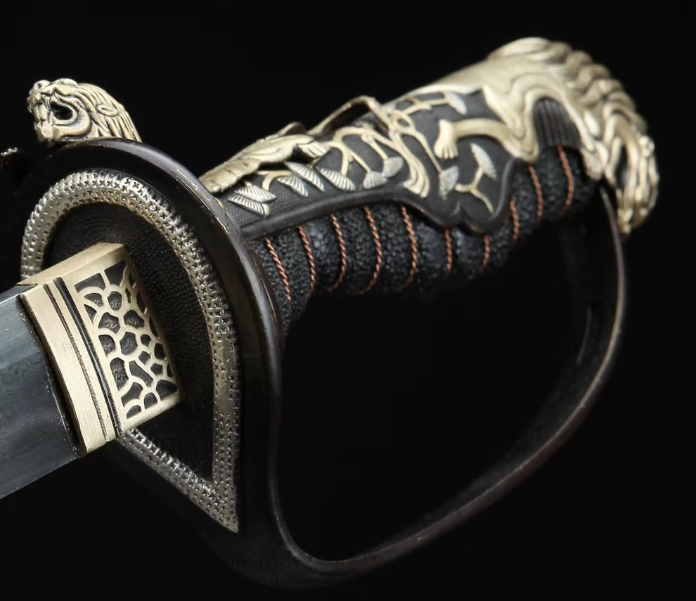 Saber,Forged Damascus Burn Blade,Brass Fittings,Chinese sword – Chinese ...