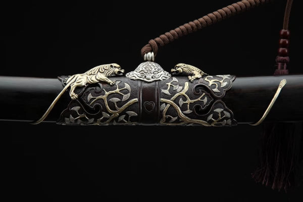 Saber,Forged Damascus Burn Blade,Brass Fittings,Chinese sword – Chinese ...