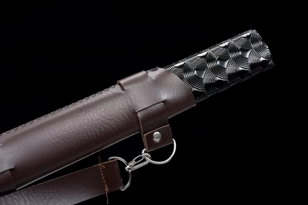 Machete Sword,High Carbon Steel Blade,Leather Scabbard,Chinese sword ...