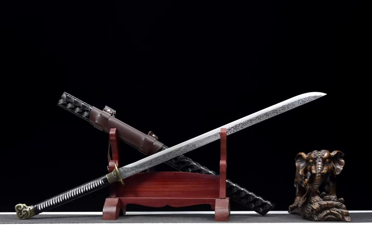 Machete Sword,High Carbon Steel Blade,Leather Scabbard,Chinese sword ...