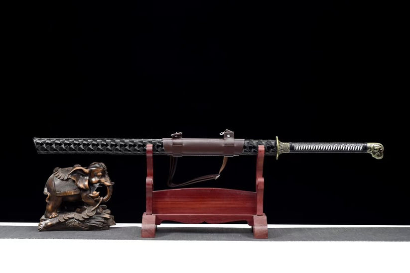 Machete Sword,High Carbon Steel Blade,Leather Scabbard,Chinese sword ...