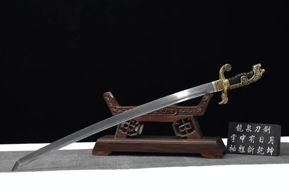 Saber,Forged damascus steel,Brass scabbard – Chinese Sword store