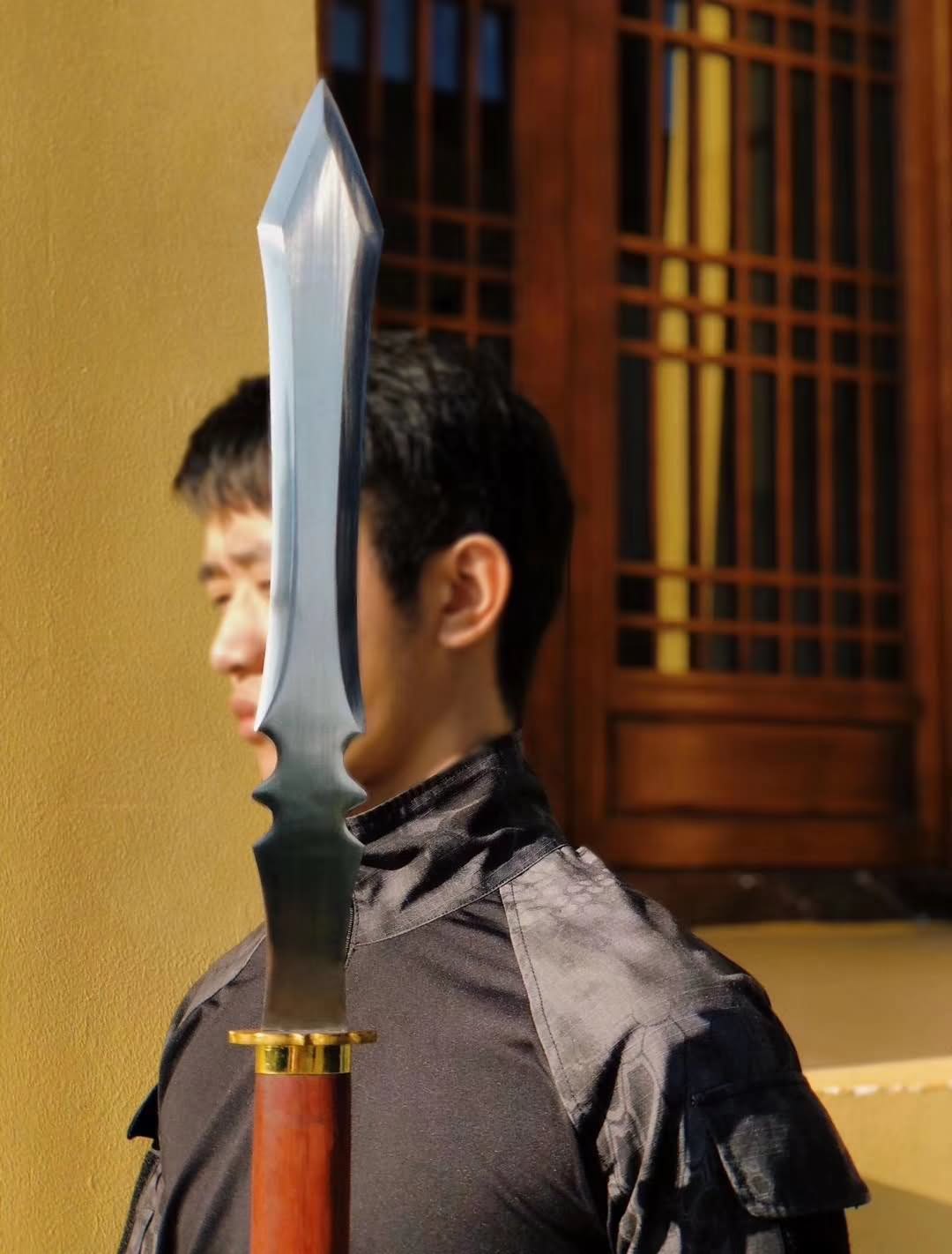 Red-tasselled spear,High carbon steel,Redwood rod – Chinese Sword store