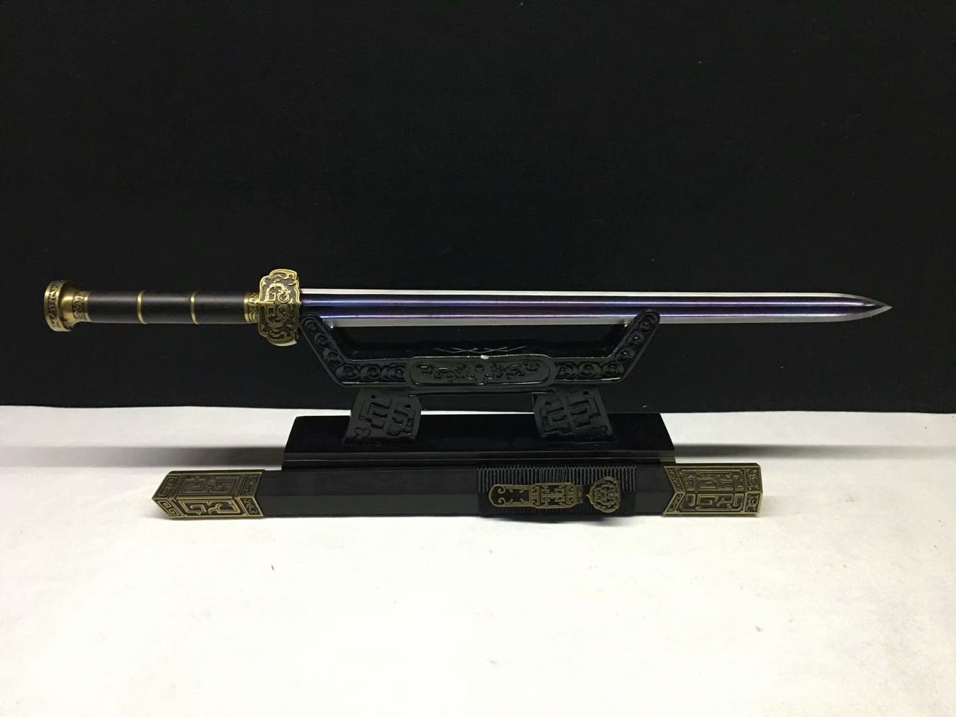 Chinese sword,Forged High carbon steel double groove blade,Alloy ...