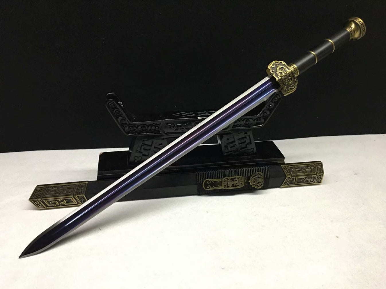 Chinese sword,Forged High carbon steel double groove blade,Alloy ...