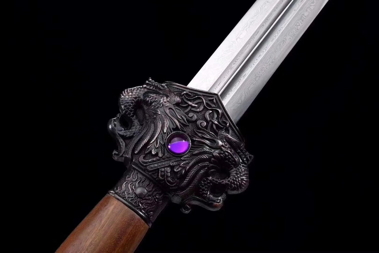 Phoenix swords,Damascus steel blade,Wood scabbard – Chinese Sword store