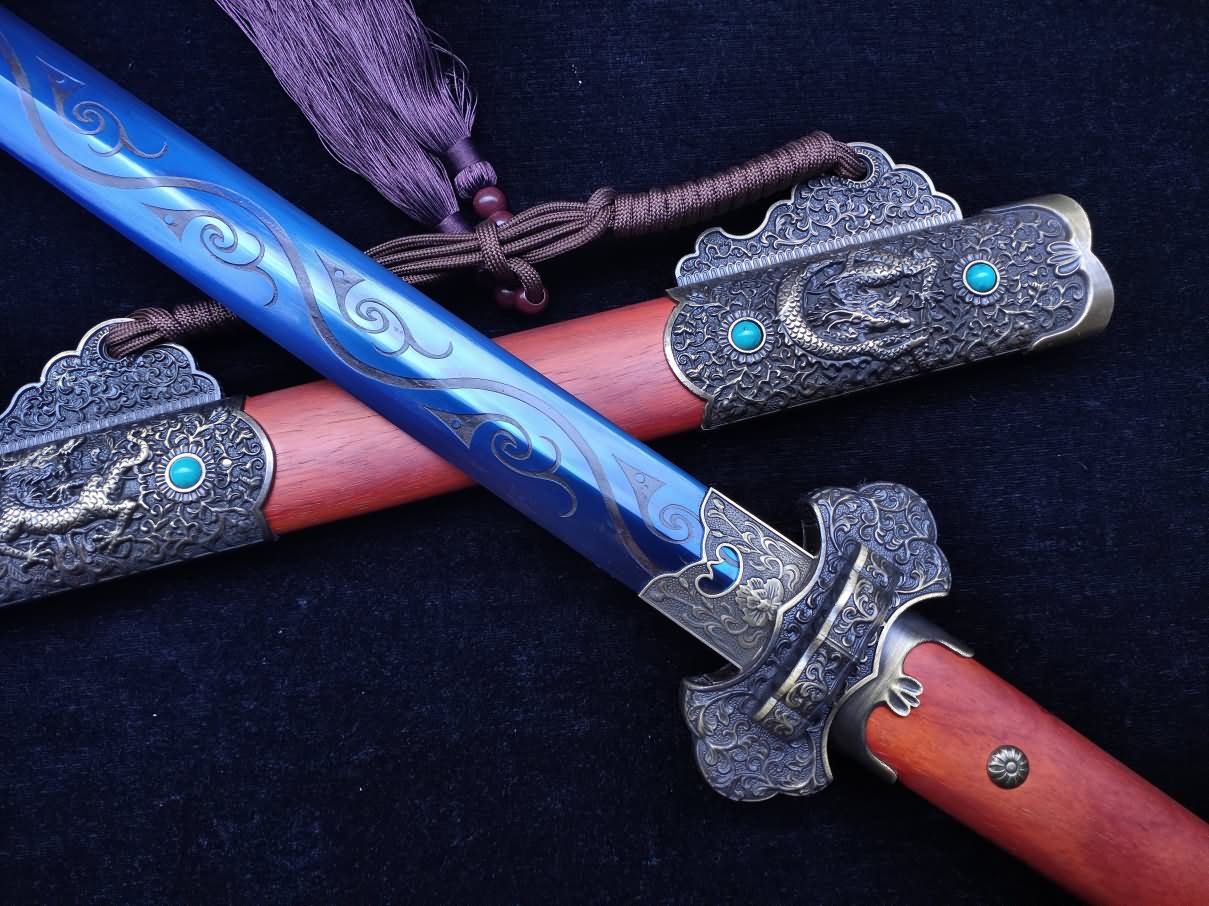 Tang sword Forged High Carbon Steel Redwood scabbard Chinese sword ...
