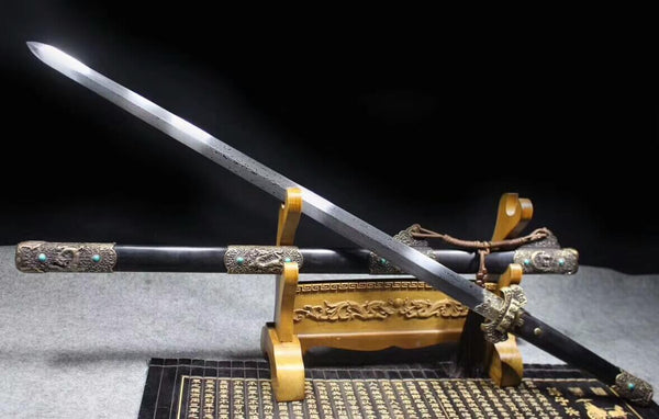 Tang sword(Damascus steel blade,Alloy fittings – Chinese Sword store