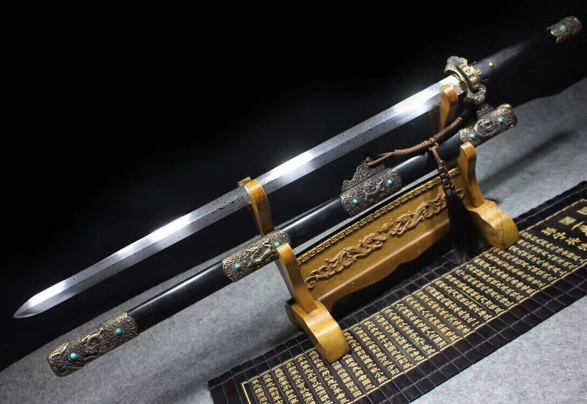 Tang sword(Damascus steel blade,Alloy fittings – Chinese Sword store