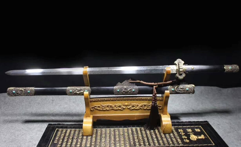 Tang sword(Damascus steel blade,Alloy fittings – Chinese Sword store