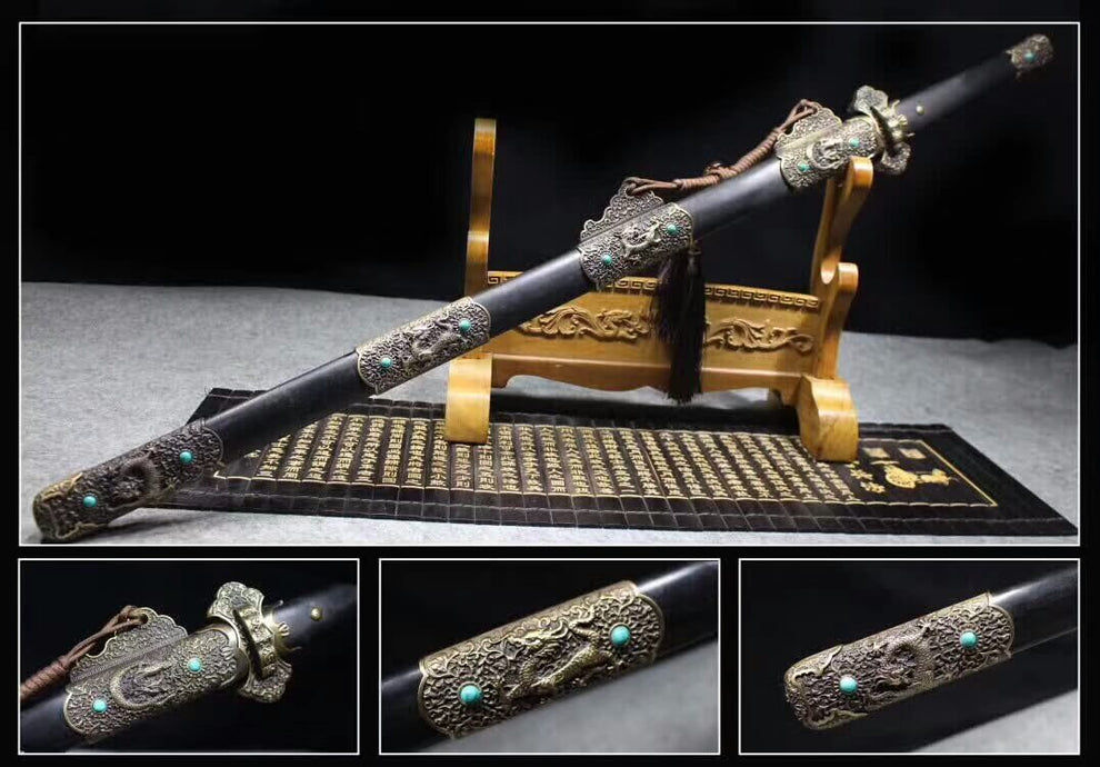 Tang sword(Damascus steel blade,Alloy fittings – Chinese Sword store