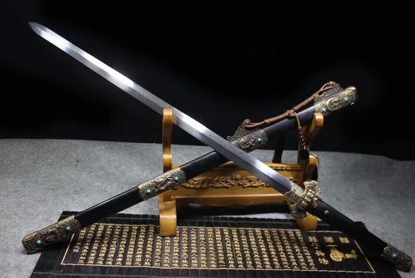Tang sword(Damascus steel blade,Alloy fittings – Chinese Sword store