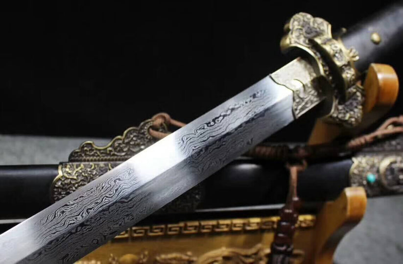 Tang sword(Damascus steel blade,Alloy fittings – Chinese Sword store