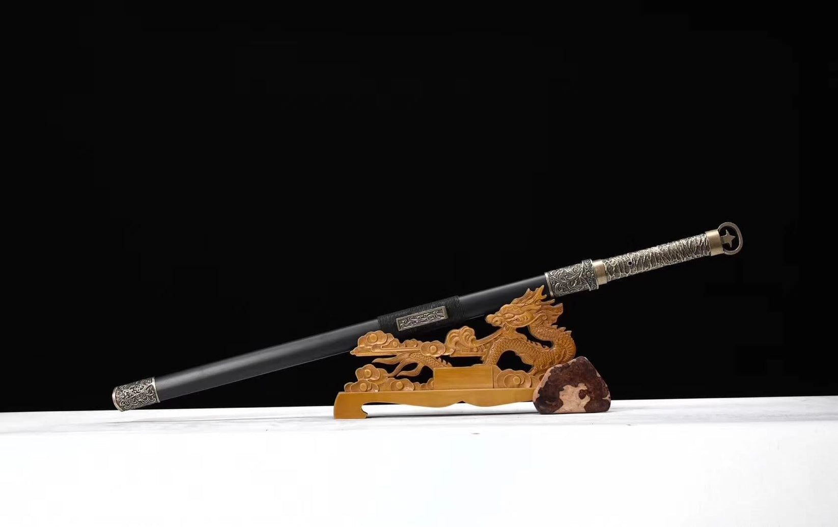 Tang dao,T10 steel burn blade,Black wood,Full tang,Chinese sword ...