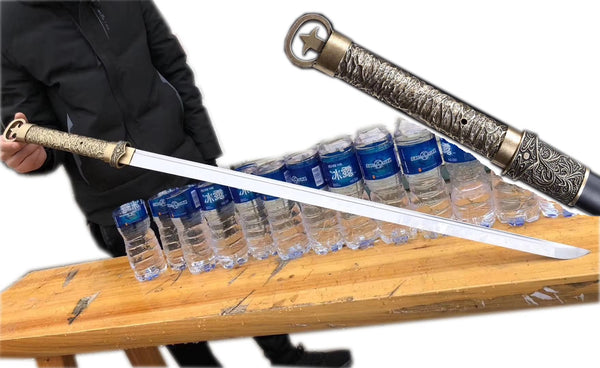 Tang dao,T10 steel burn blade,Black wood,Full tang,Chinese sword ...