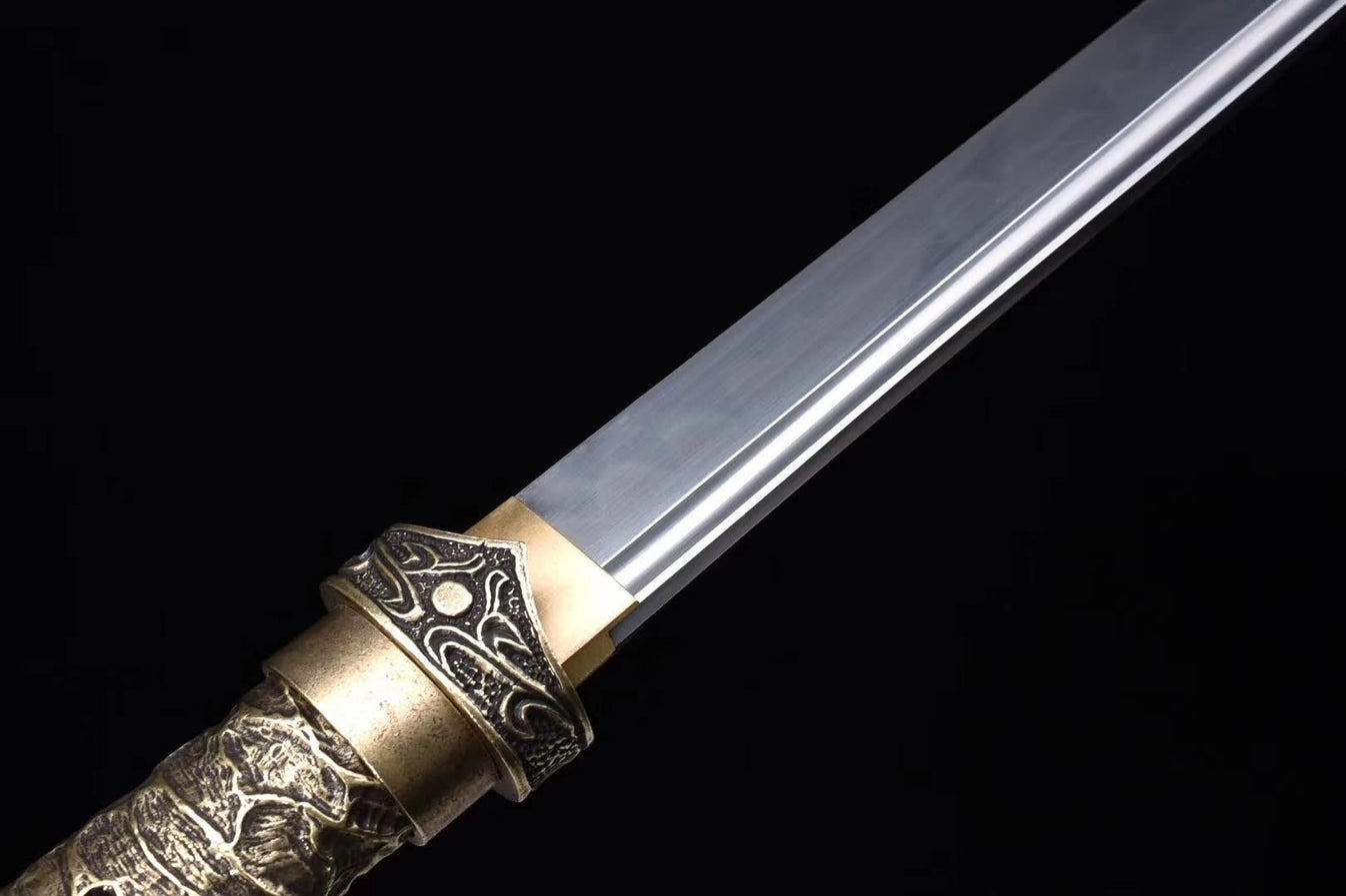 Tang dao,T10 steel burn blade,Black wood,Full tang,Chinese sword ...