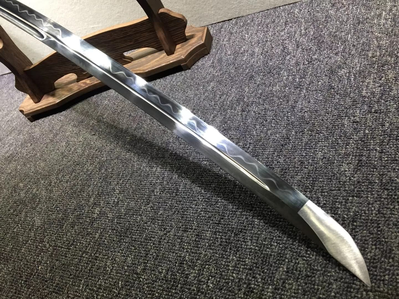 Samurai sword,High carbon steel burn blade,Skin saya – Chinese Sword store